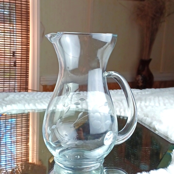 Princess House | Dining | Princess House Pitcher W Etched Flowers ...